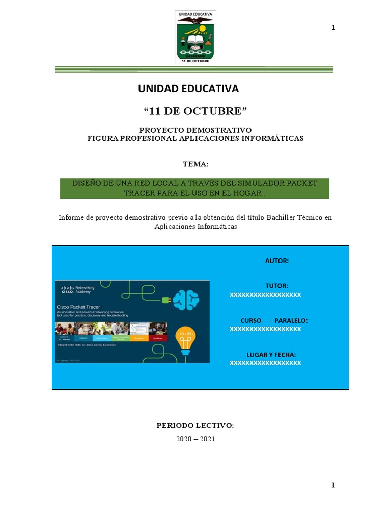 Diseño de Red Local con Packet Tracer | PDF | Red de computadoras ...