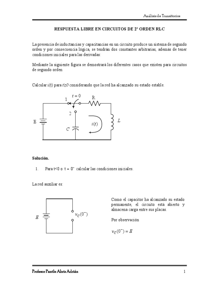 Análisis de Circuitos RLC de 2º Orden | PDF | Inductor | Condensador