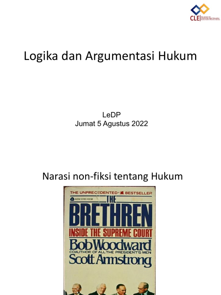DH1-Logika Dan Argumentasi Hukum LeDP Jumat 5 Agustus 2022 | PDF | Filsafat | Hukum