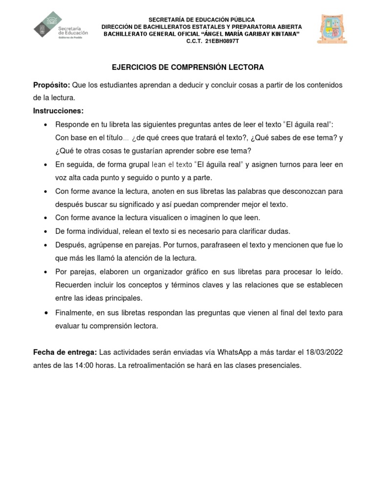 4to Ejercicios | PDF | Comprensión lectora