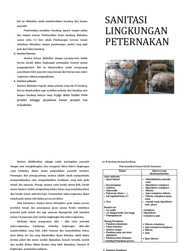 Leaflet Sanitasi Peternakan | PDF