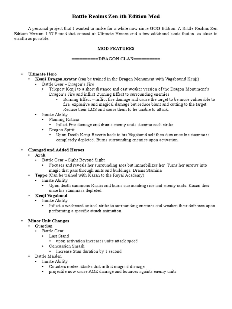 Battle Realms Zen Ith Edition Mod Pdf Demons