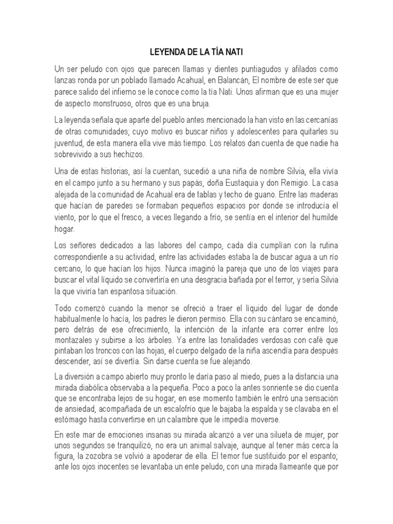 Leyenda de La Tía Nati | PDF