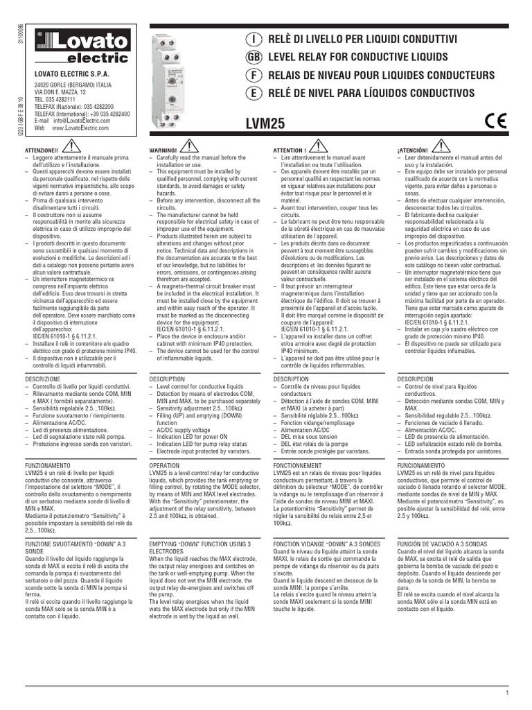 LVM25 | PDF | voltaje | Ingeniería de Edificación
