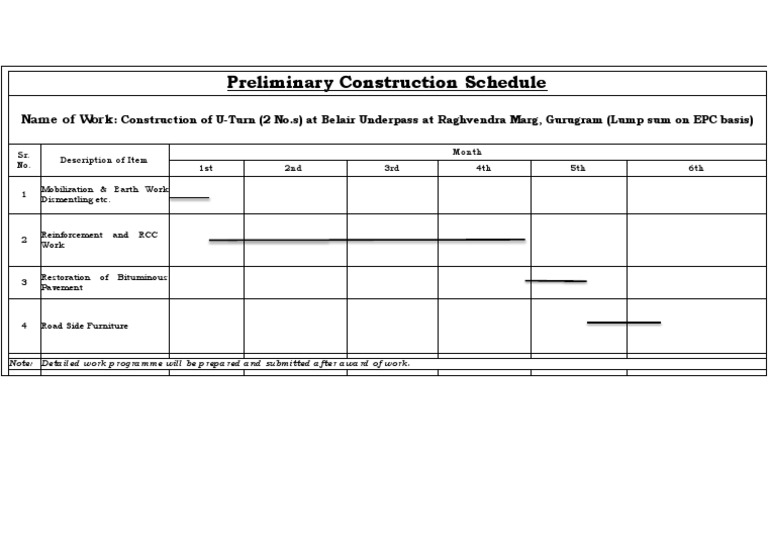 Preliminary Construction Schedule | PDF