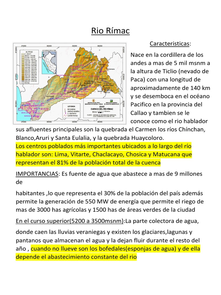 Características y origen del río Rímac | PDF | Río | Hidrología