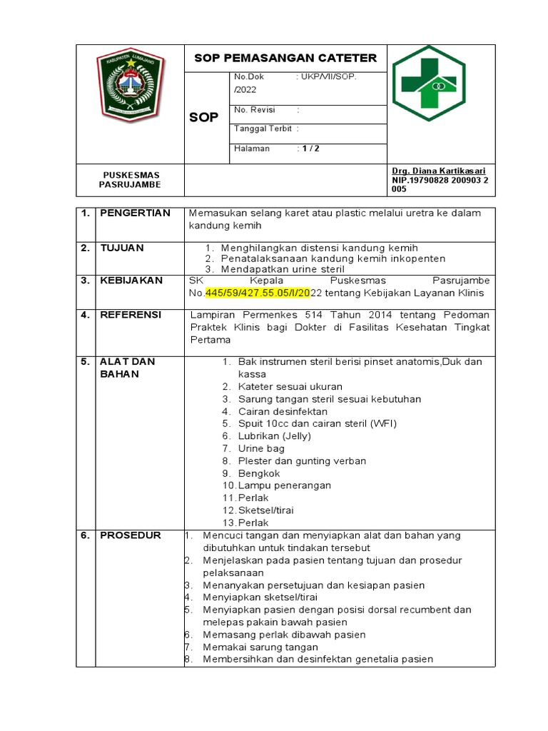 SOP Cateter | PDF
