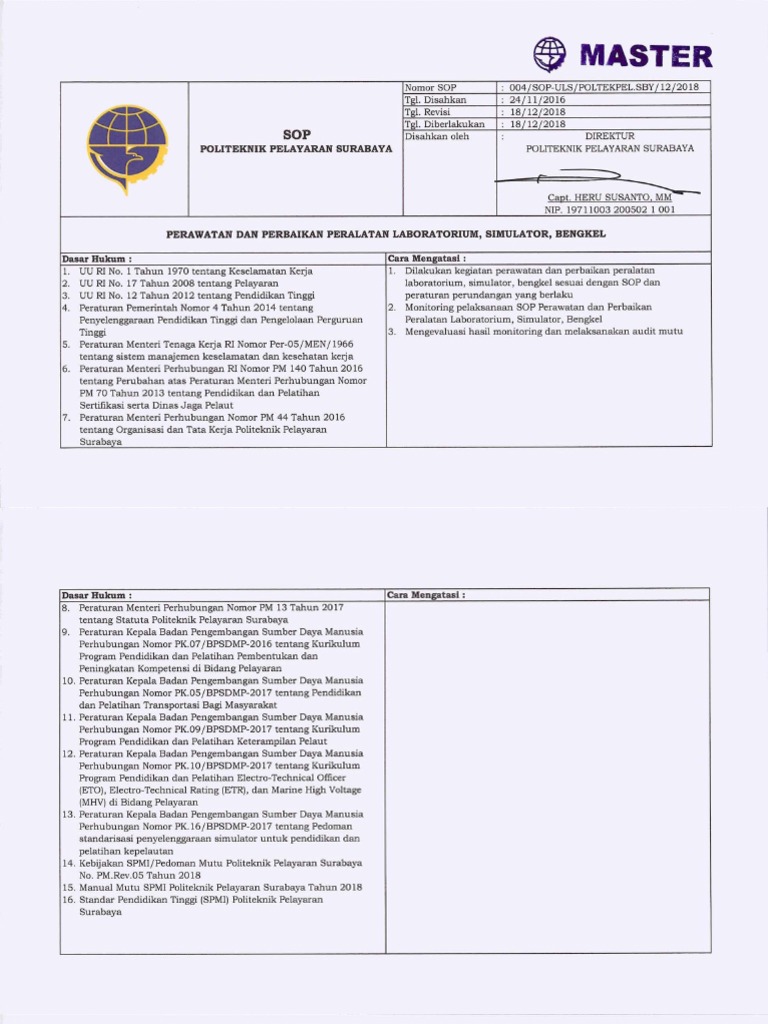 004-SOP-ULS-Perawatan & Perbaikan Peralatan Lab | PDF | Bisnis | Griya ...