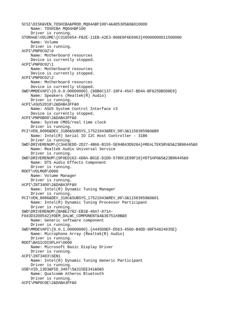 Devlist | PDF | Device Driver | Usb