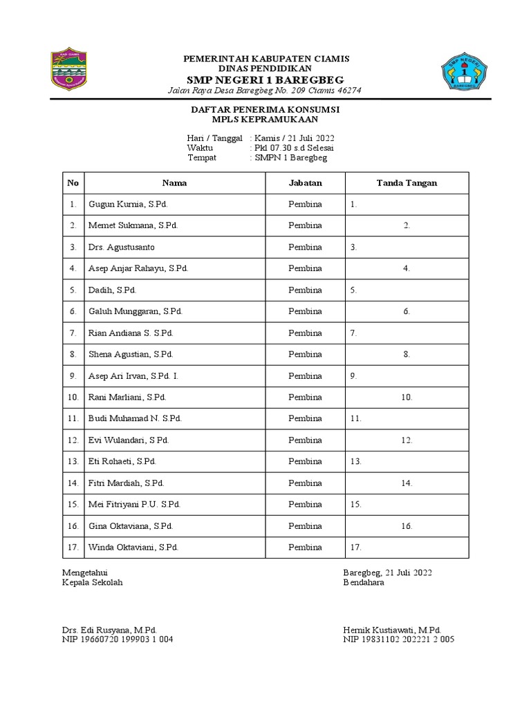 Daftar Hadir Pramuka | PDF Daftar Hadir Pramuka | PDF