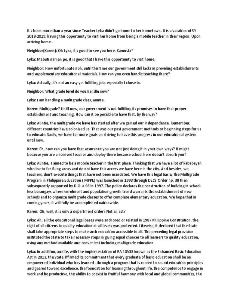 Dialogue For Multigrade Education | PDF | Teachers | Teaching Method