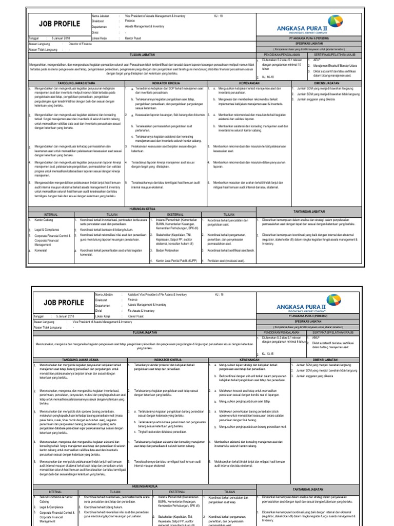 Assets Management & Inventory Job Desc | PDF
