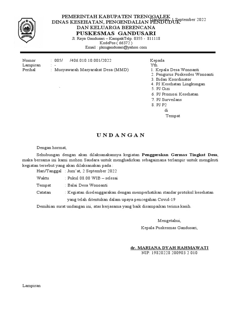 Undangan Musyawarah Desa | PDF
