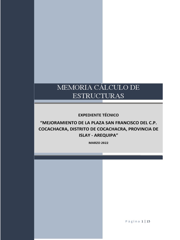 Memoria Cálculo de Estructuras | PDF | Viga (Estructura) | Fundación (Ingeniería)