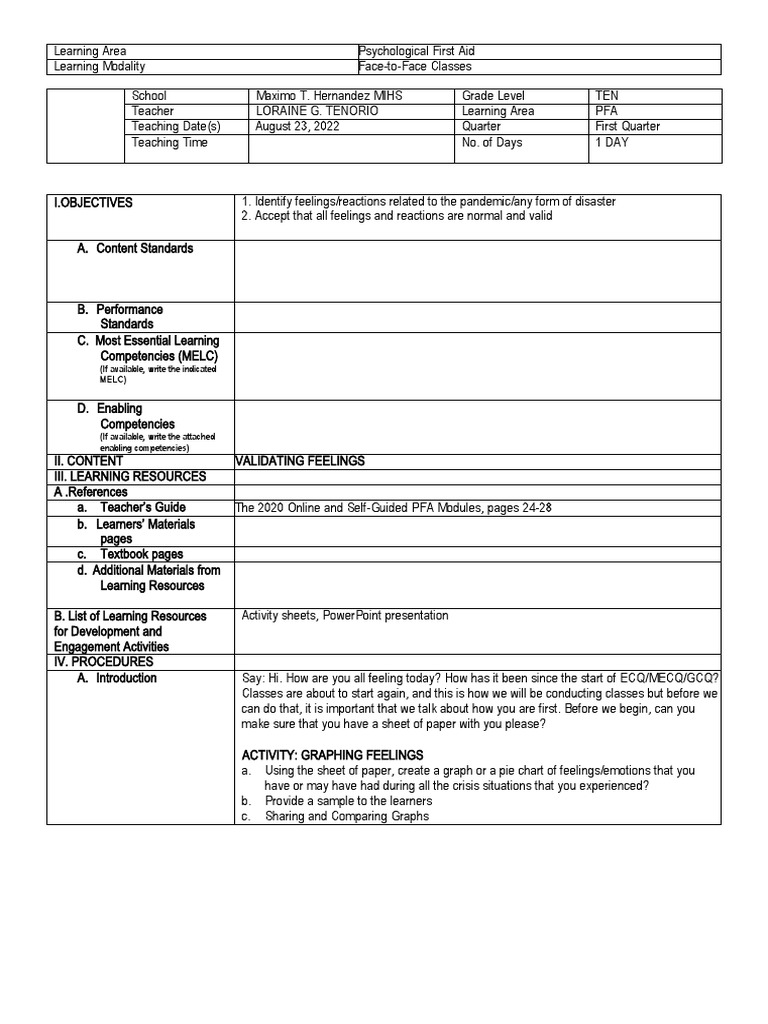 PFA_DLL | PDF | Learning | Teachers