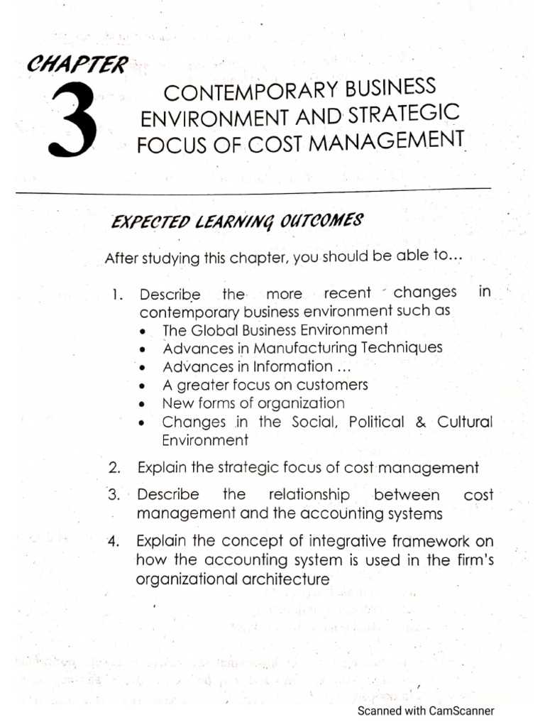 Chapter 3 Strategic Cost Management | PDF