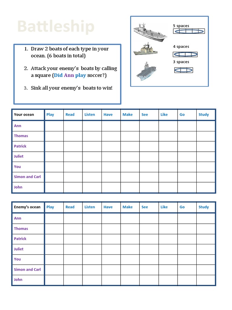 Battleship Simple Past | PDF