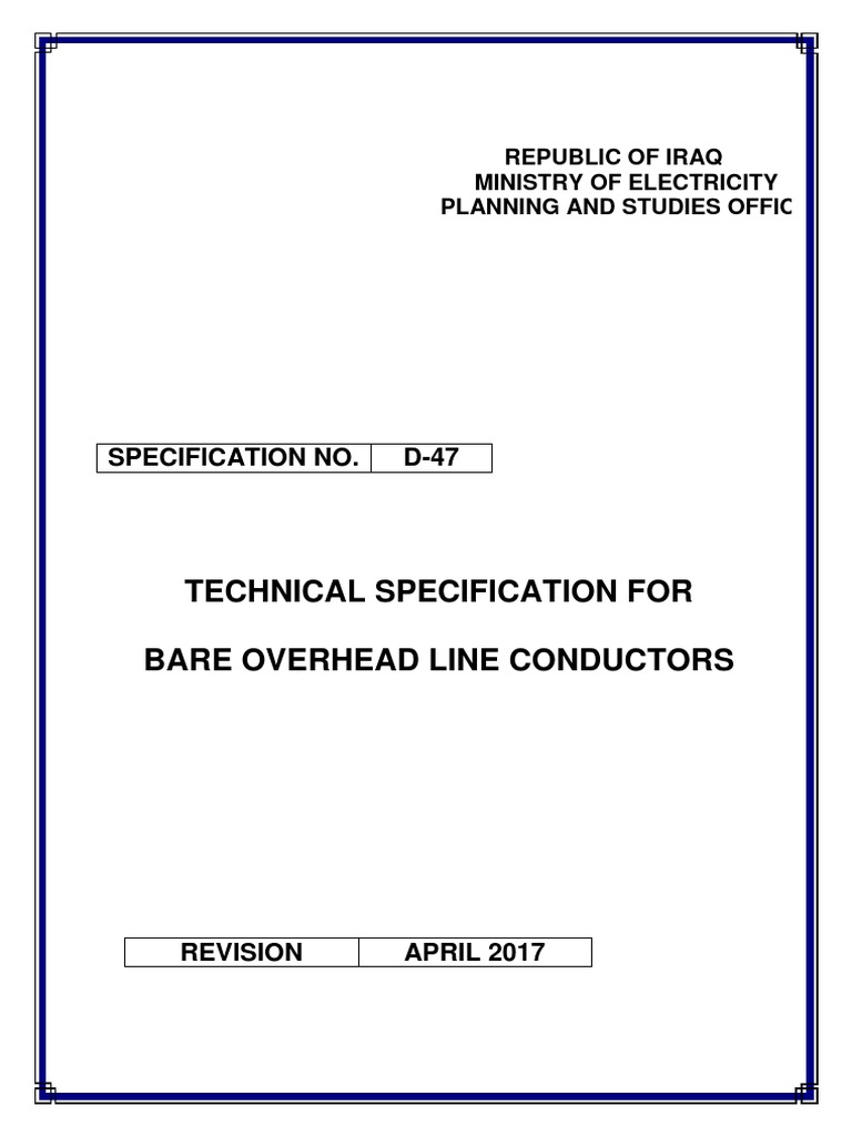 Technical Specs for Overhead Conductors | PDF | Physical Quantities ...