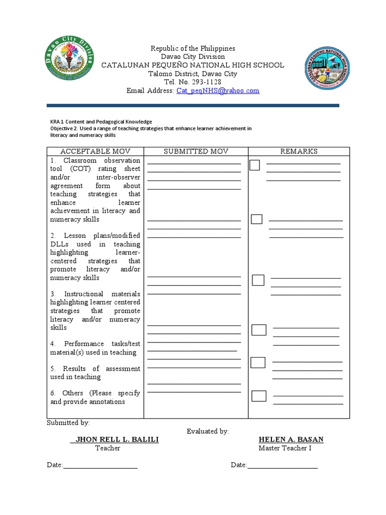 KRA 1 OBJECTIVE 2 Used A Range of Teaching Strategies That Enhance ...