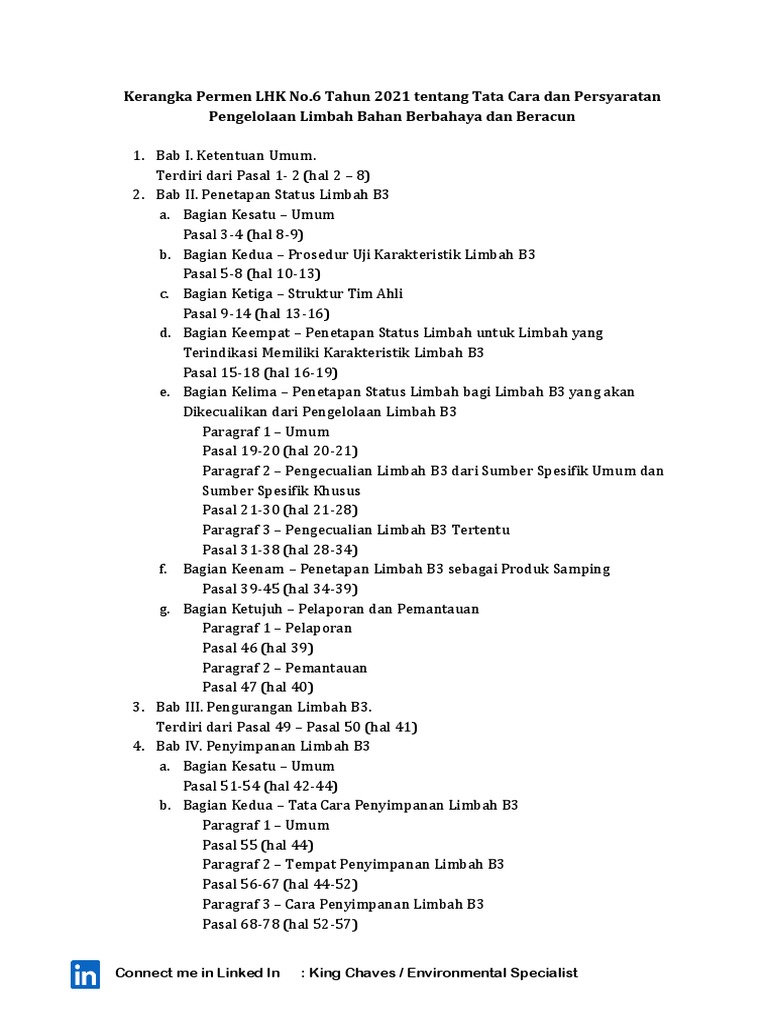 Kerangka Permen LHK No. 6 - 2021 | PDF