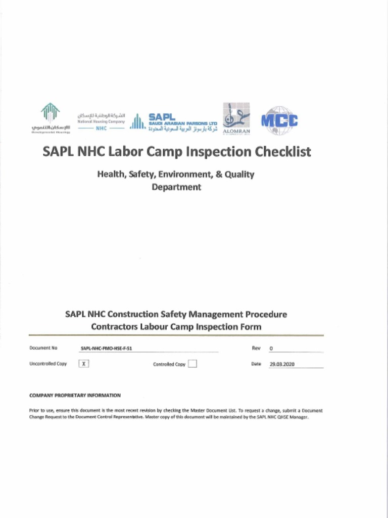 Labour Camp Inspection | PDF