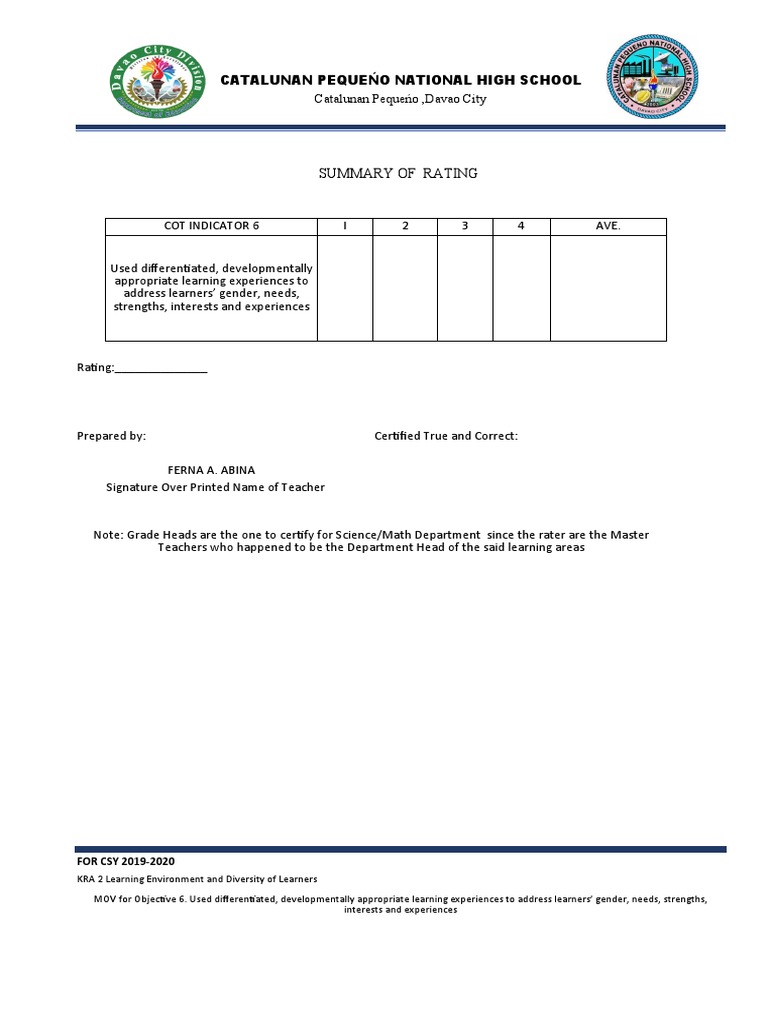 Kra 2 Objective 6 For Qualityefficiency | PDF | Learning ... Kra 2 Objective 6 For Qualityefficiency | PDF | Learning ...