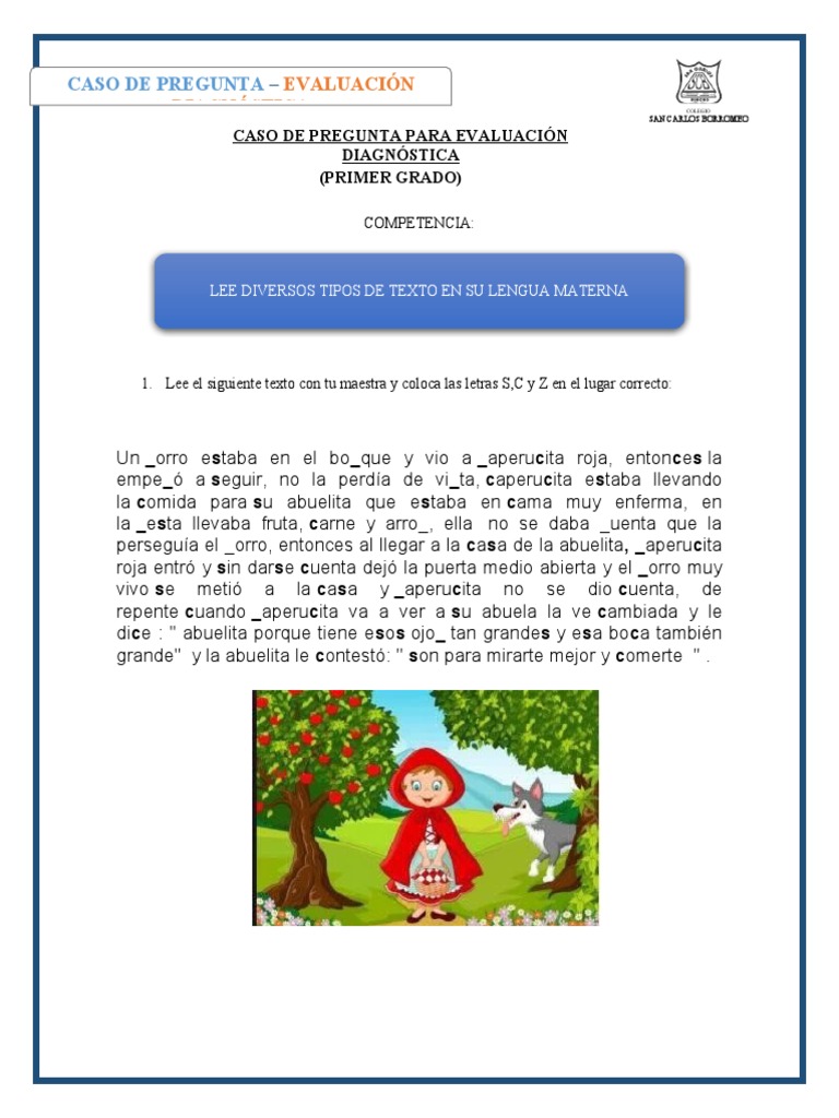 Evaluación Diagnóstica Primer Grado Comunicación Pdf