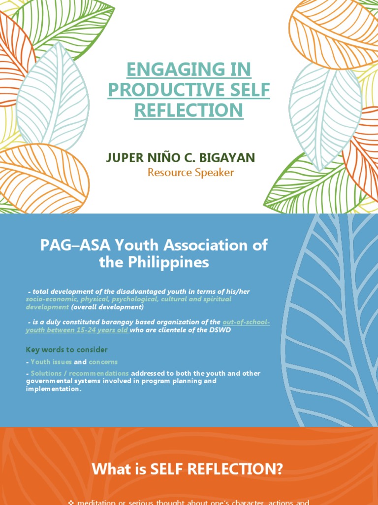 Updated ENGAGING IN PRODUCTIVE SELF REFLECTION | PDF | Self | Cognitive Psychology