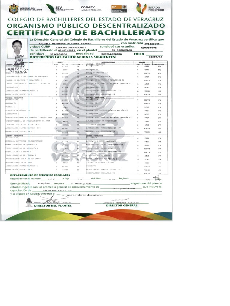 Cobaev Certificado | PDF