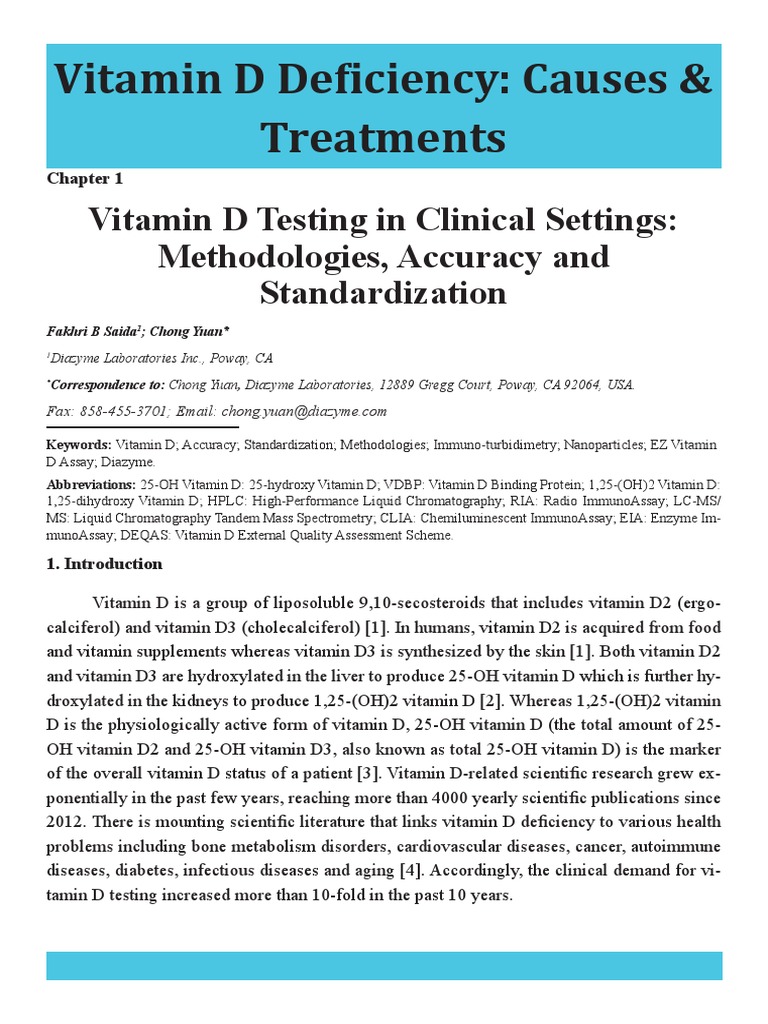 Vitamin D Testing in Clinical Settings Methodologies Accuracy and ...