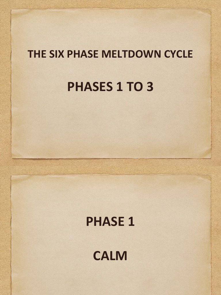Understanding the Six Phase Meltdown Cycle: Calm, Triggers, and Agitation | PDF | Perception ...