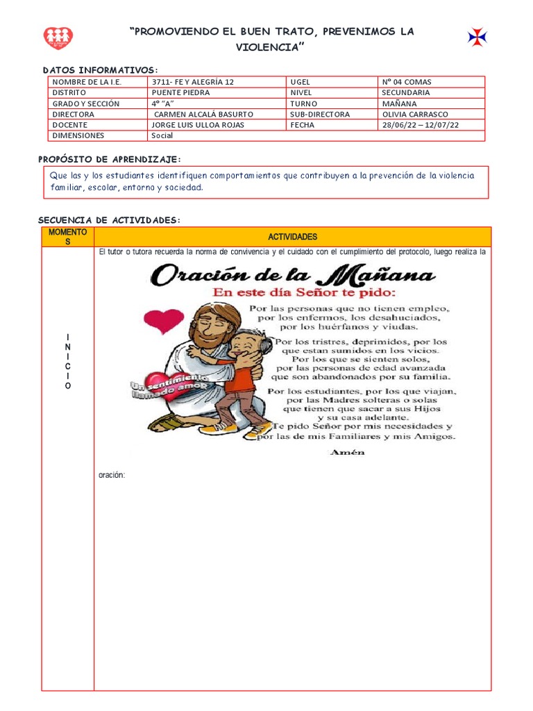 Promoviendo El Buen Trato - Sesión Campaña | PDF | Violencia doméstica | Salón de clases