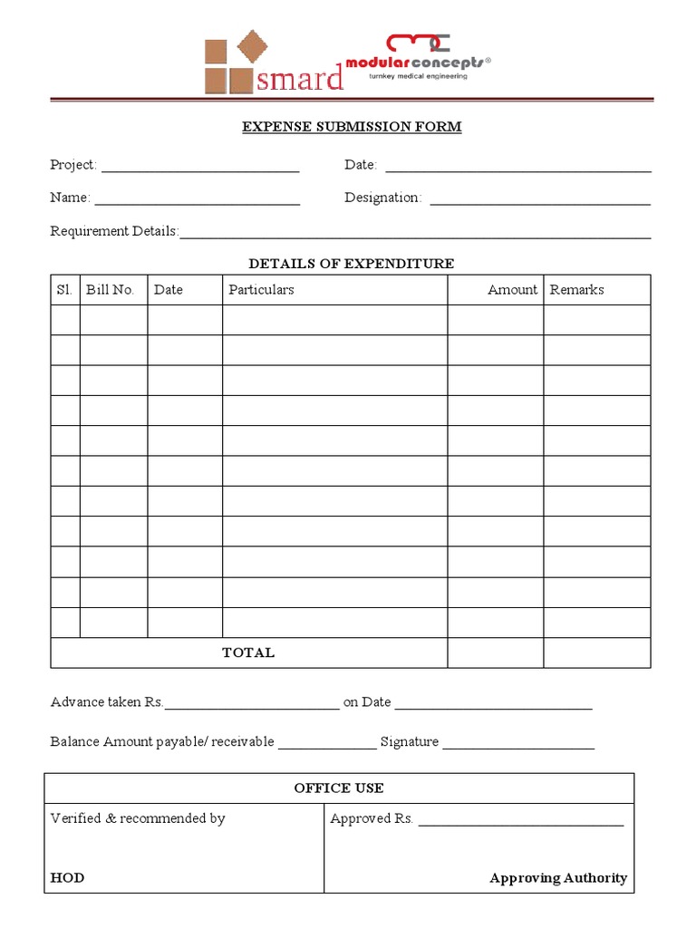 Expense Submission Form | PDF