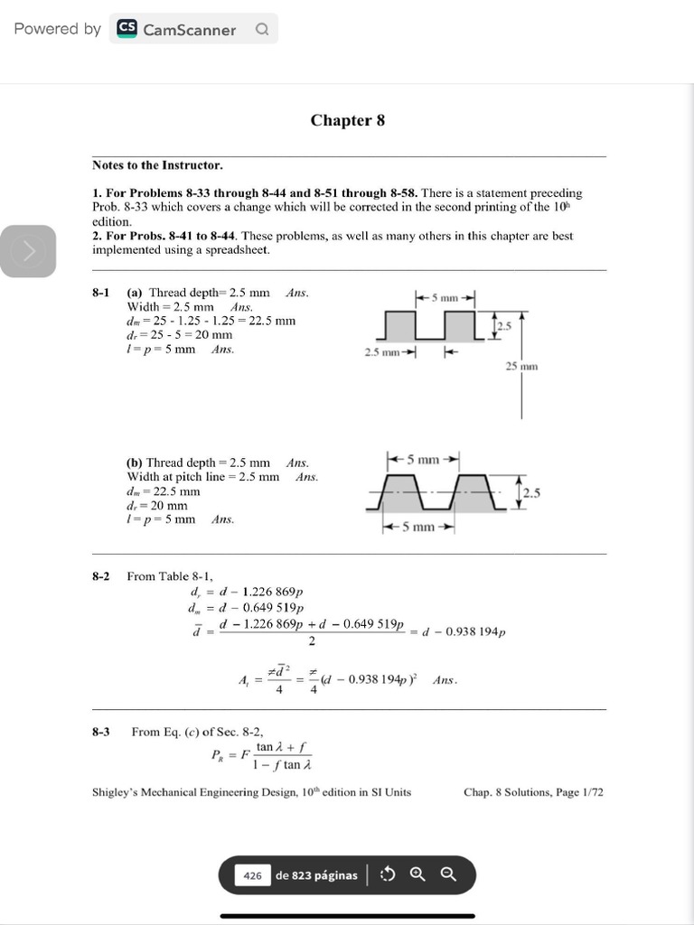 Shigley Solution Chapter 8 | PDF Shigley Solution Chapter 8 | PDF