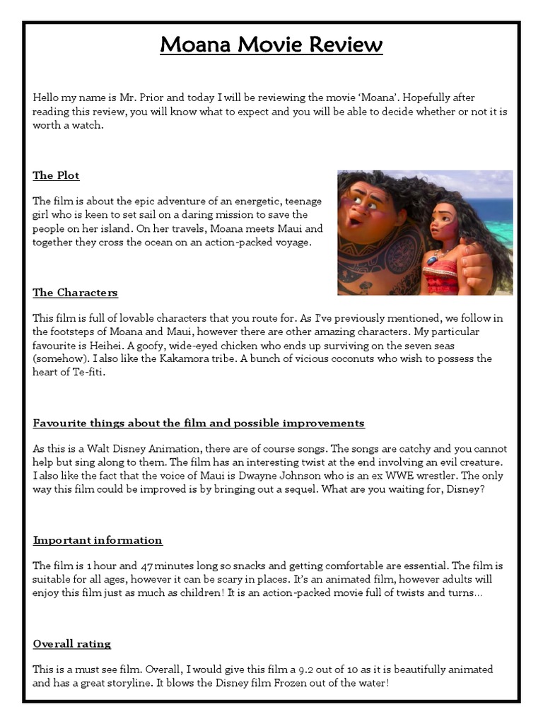 Moana Movie Review | PDF | Art | Poetry