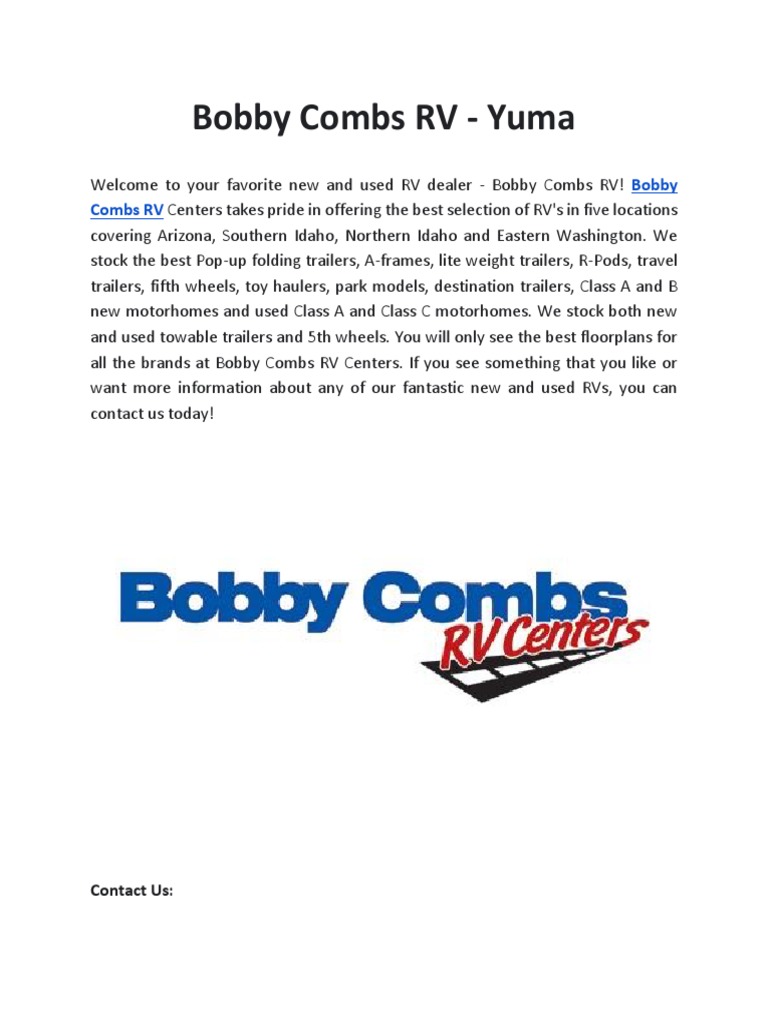 Bobby Combs RV - Yuma | PDF