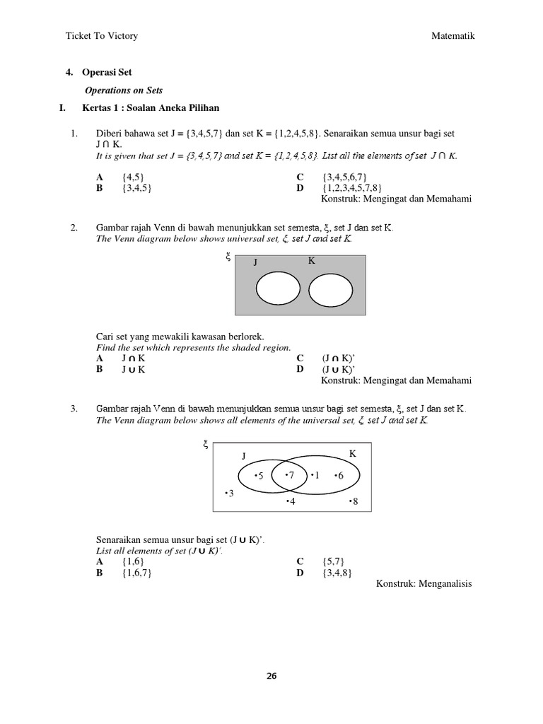 4. Operasi Set | PDF | Mathematics | Mathematical Notation