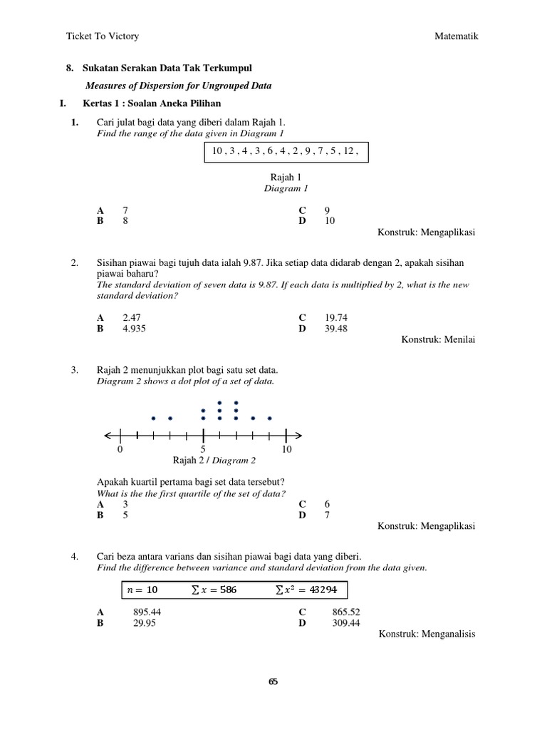 Sukatan Serakan Data Tak Terkumpul | PDF