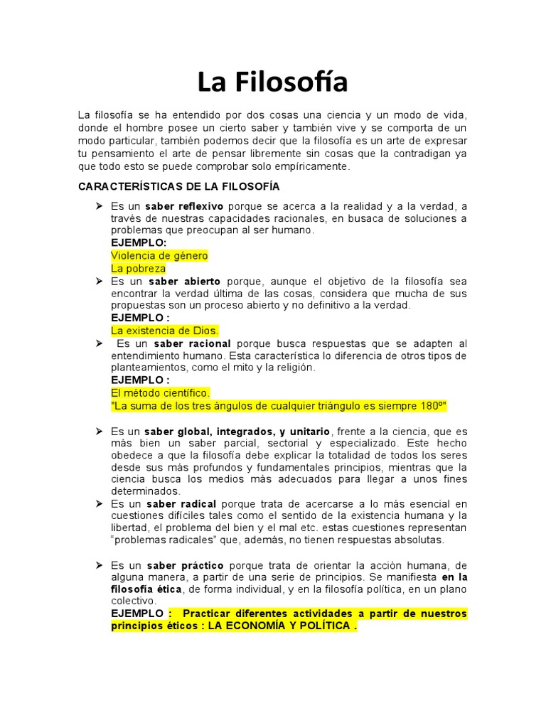 La Filosofía | PDF | Metafísica | Conocimiento