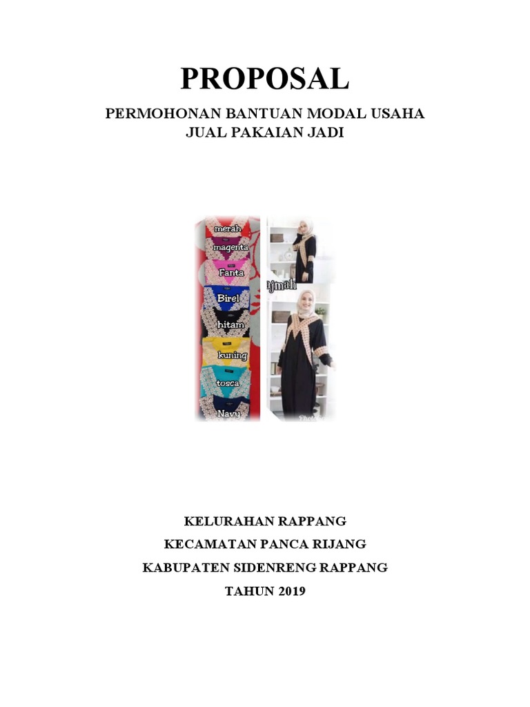 Proposal Modal Usaha Pakaian Jadi | PDF