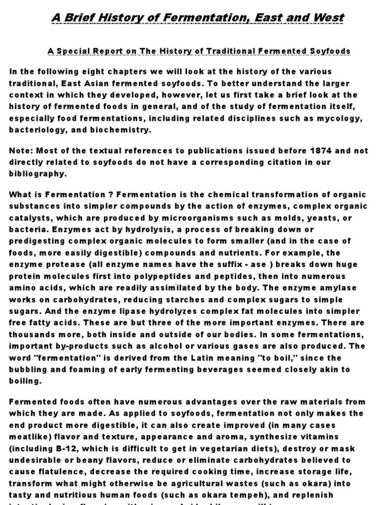 Fermented Soyfoods: A Historical Insight | PDF | Fermentation | Louis ...