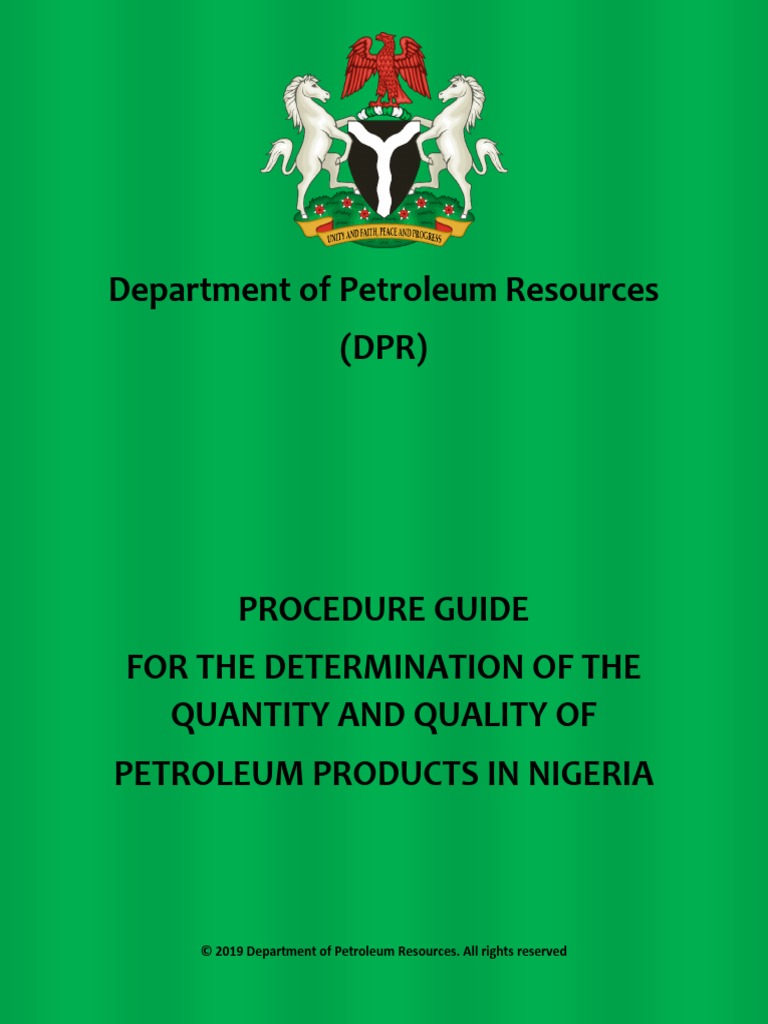 Procedure Guide For Determination of Quantity and Quality of Petroleum ...