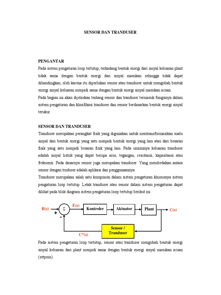 Fungsi dan Klasifikasi Tranduser | PDF