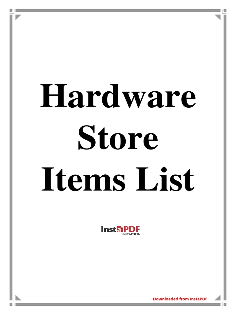 Instapdf - in Hardware Store Items List 835 | PDF | Fuse (Electrical ...
