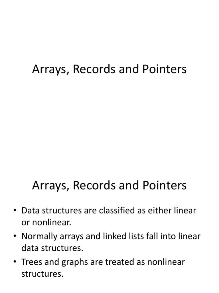 Arrays, Records, and Pointers Explained | PDF | Array Data Structure ...