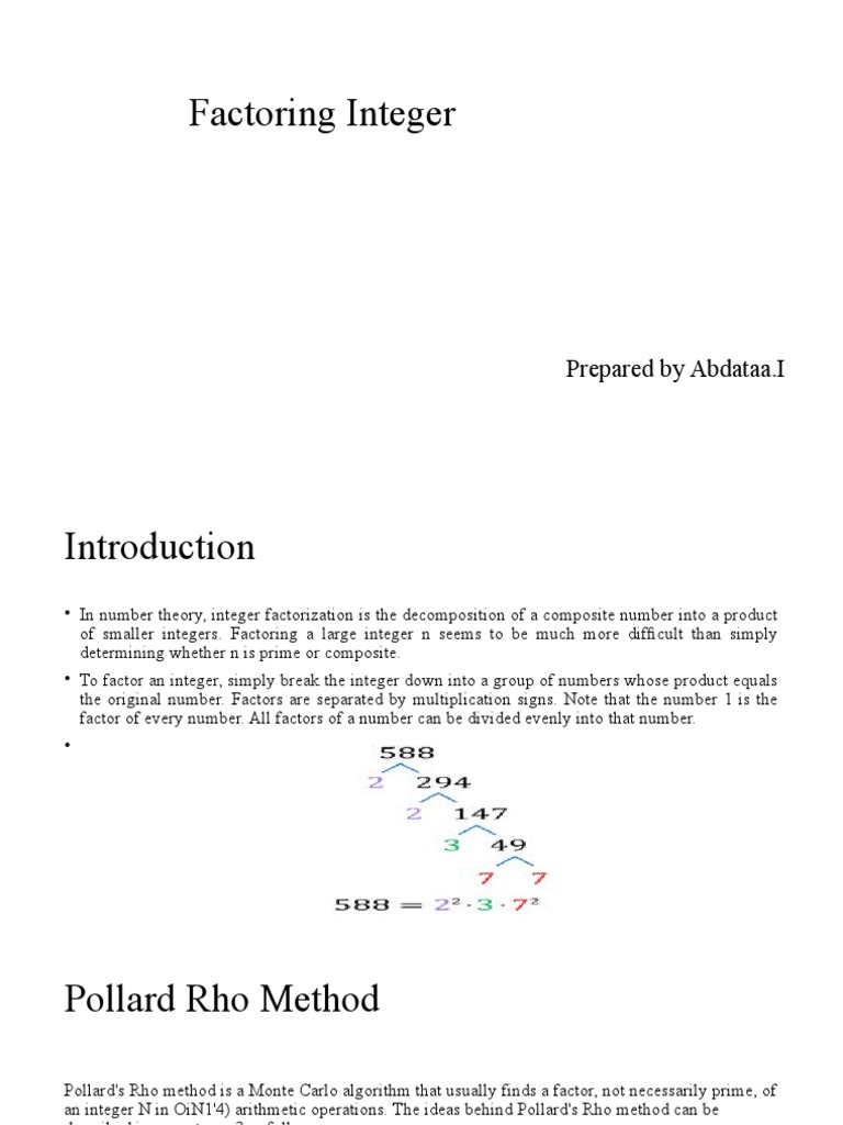 Integer Factorization Pdf