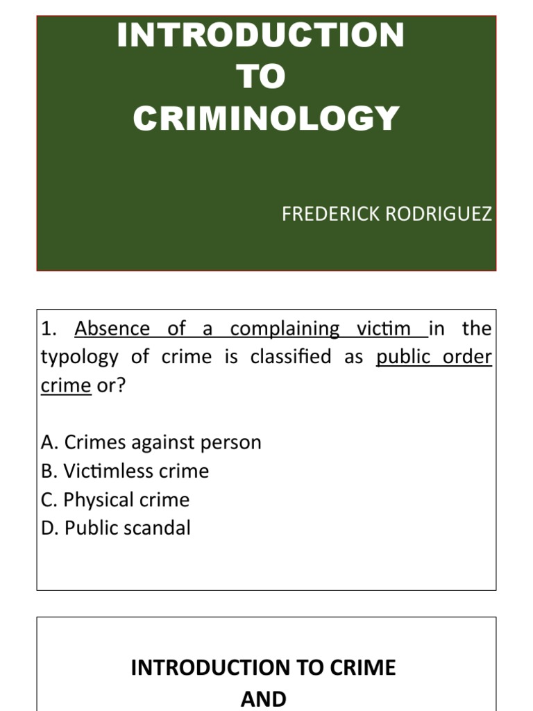 1.intro and Theories | PDF | Criminology | Crimes