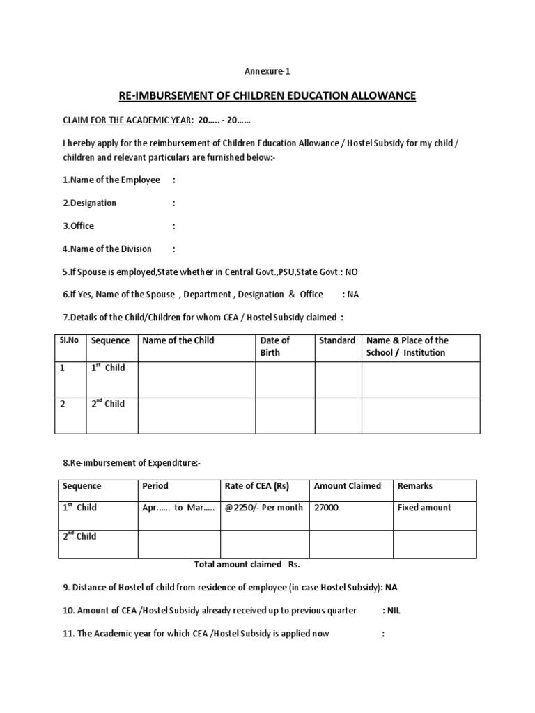 CEA Application | Download Free PDF | Government