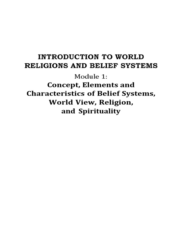 HUMSS IWRBS Module 1 Concept Elements and Characteristics of Belief ...