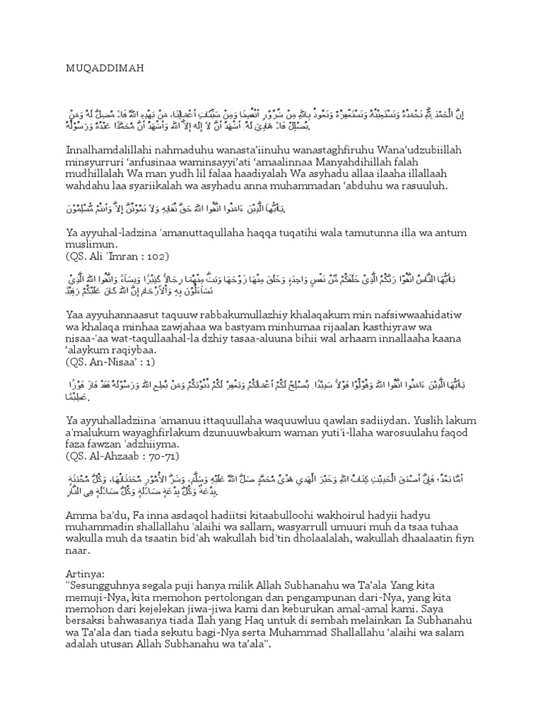 MUQADDIMAH | Download Free PDF | Islamic Branches | Monotheistic Religions